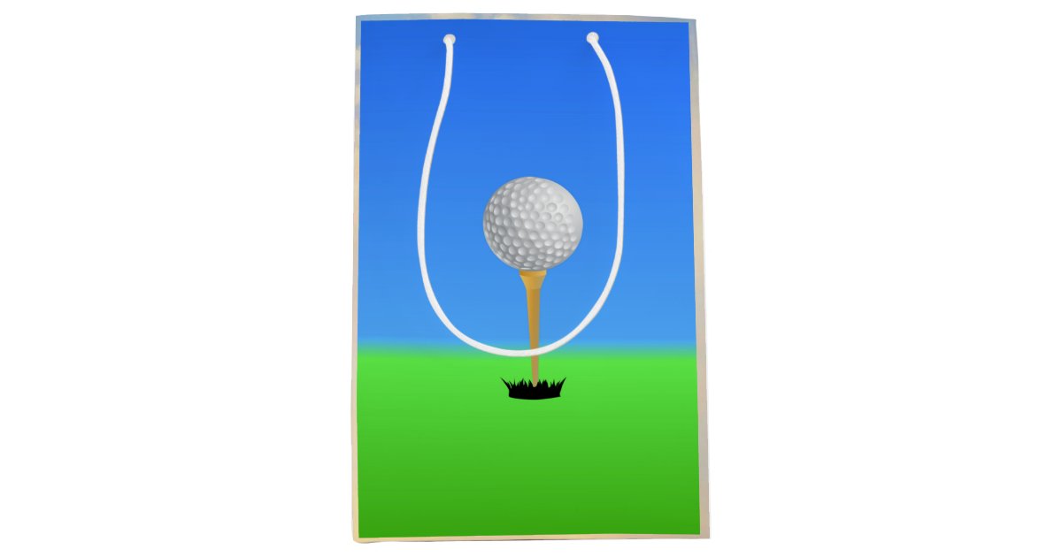 Fore! Golf Ball on Tee Medium Gift Bag | Zazzle