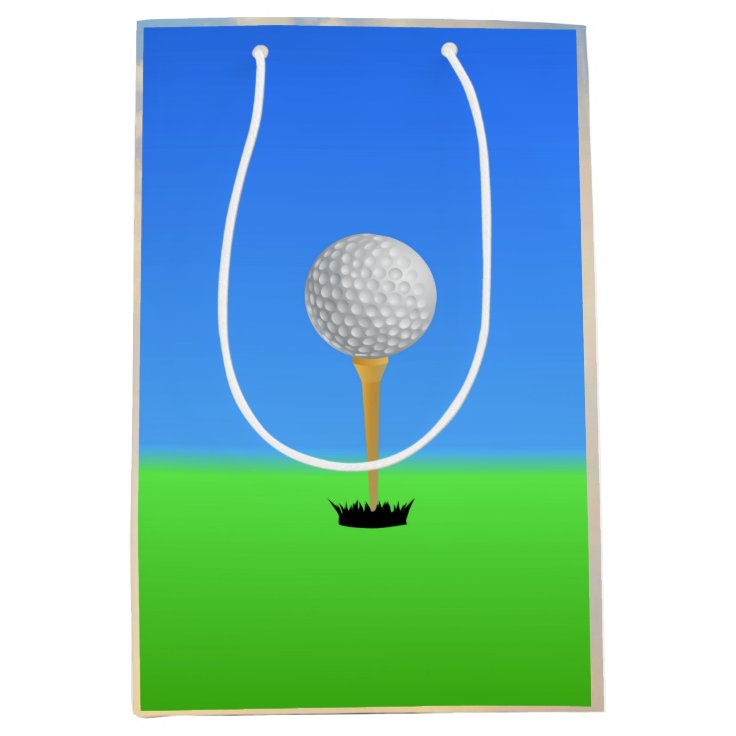Fore! Golf Ball on Tee Medium Gift Bag | Zazzle