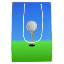 Fore! Golf Ball on Tee Medium Gift Bag | Zazzle