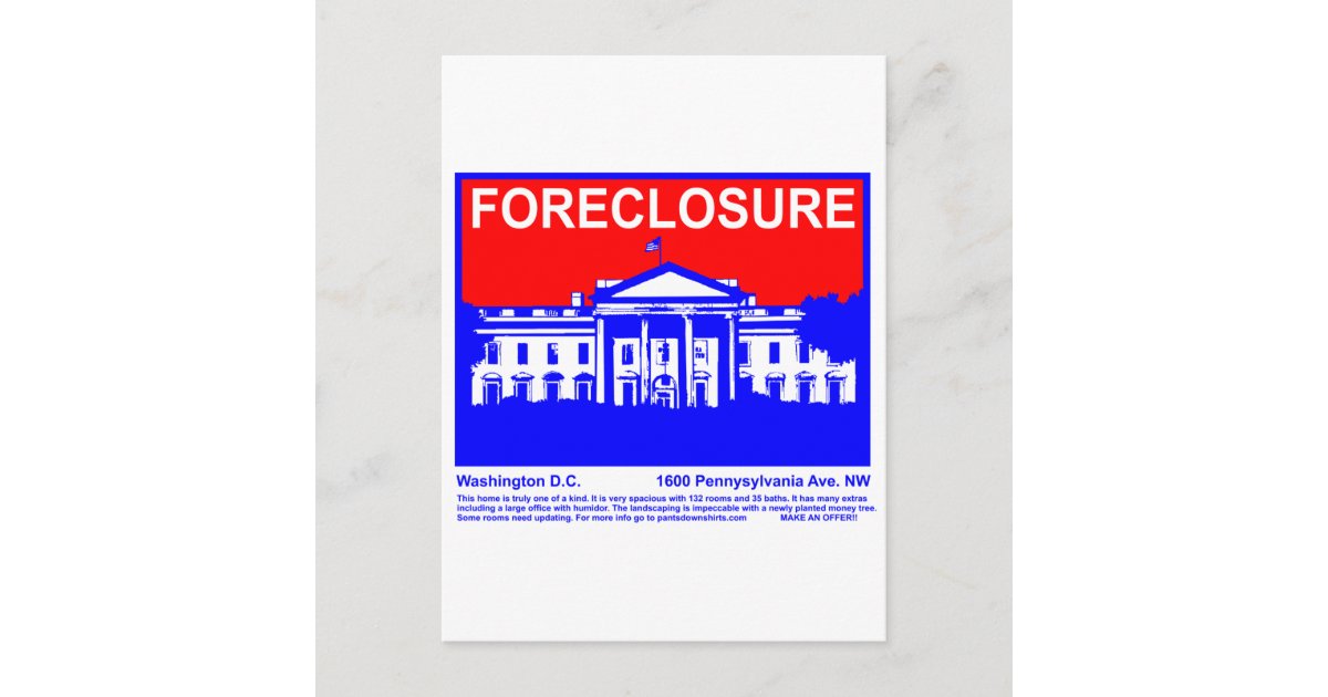 FORECLOSURE POSTCARD | Zazzle