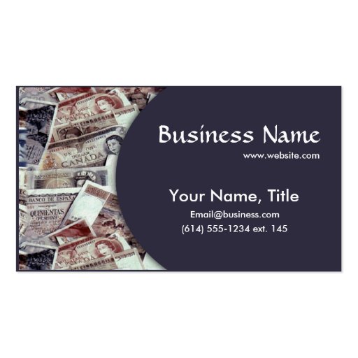 Foreign Currency Money Business Business Card | Zazzle