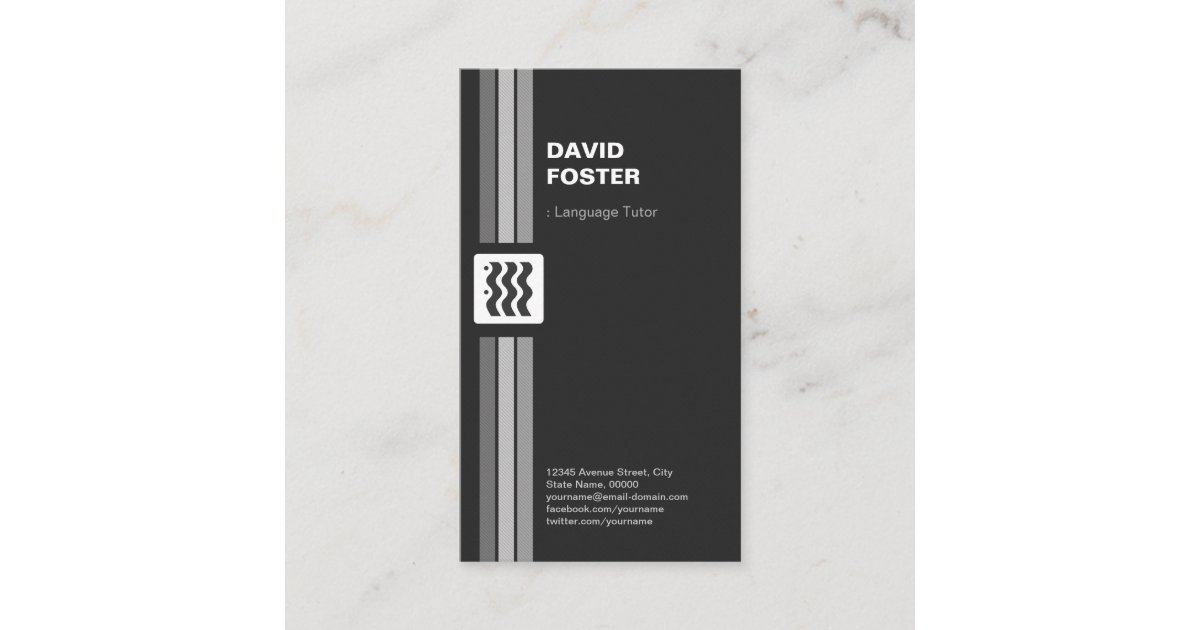 Foreign Language Tutor - Premium Double Sided Business Card | Zazzle