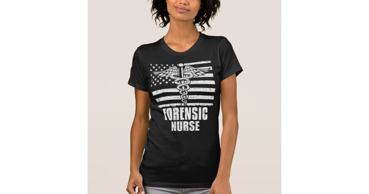 Forensic Nurse American Flag T-Shirt | Zazzle