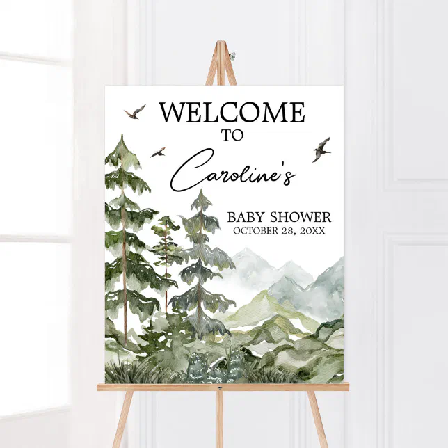 Forest Adventure Baby Shower Welcome Poster | Zazzle