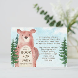 Forest Adventure Bear Boys Baby Shower Enclosure Card | Zazzle