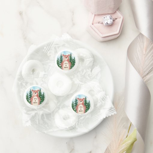Forest Adventure Bear Boys Baby Shower Life Saver® Mints | Zazzle
