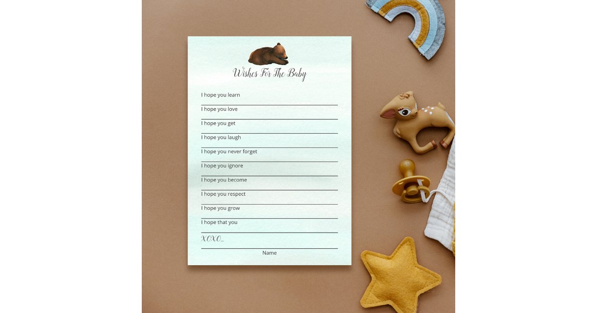 Forest Adventure Bears Wishes For Baby Card | Zazzle