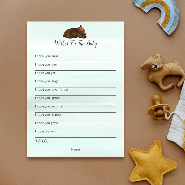 Forest Adventure Bears Wishes For Baby Card | Zazzle