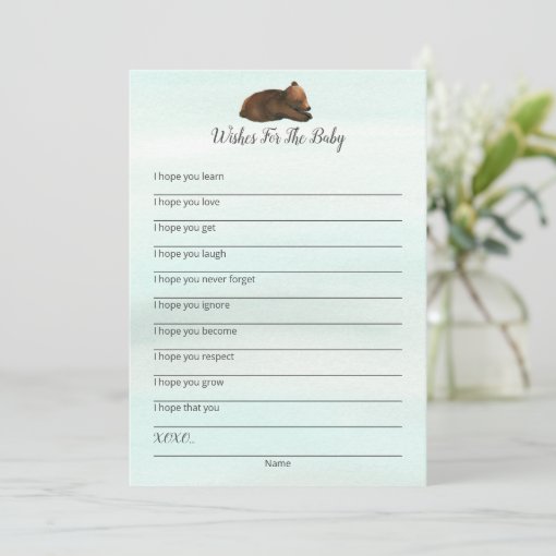 Forest Adventure Bears Wishes For Baby Card | Zazzle