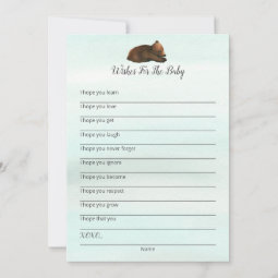 Forest Adventure Bears Wishes For Baby Card | Zazzle