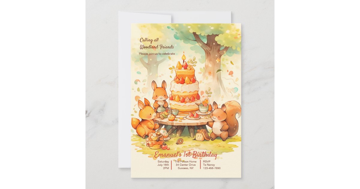 Forest Animals Birthday Party Invitation | Zazzle
