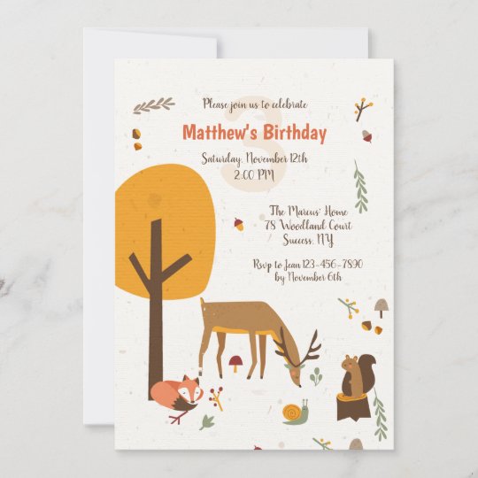 Forest Animals Birthday Party Invitation | Zazzle.com