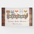 Forest Animals holding Banner, Baby Shower Welcome Banner | Zazzle