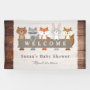 Forest Animals holding Banner, Baby Shower Welcome Banner | Zazzle