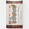 Forest Animals holding Banner, Baby Shower Welcome Banner | Zazzle