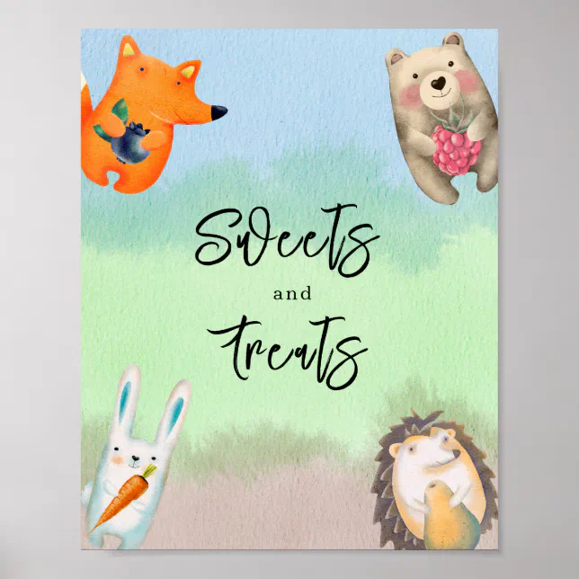 Forest animals - Sweets and treats Poster | Zazzle