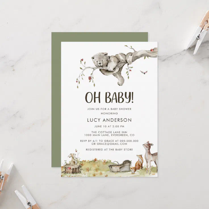 Forest Baby Shower Invitation | Zazzle