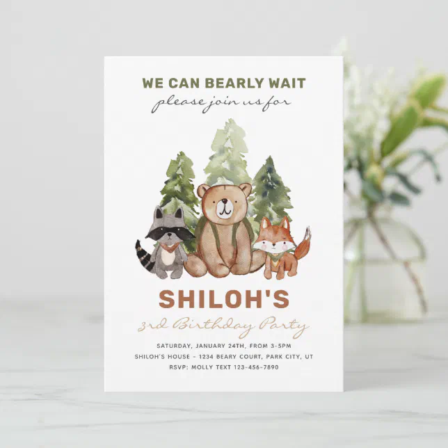 Forest Birthday Invitation | Woodland Invitations | Zazzle