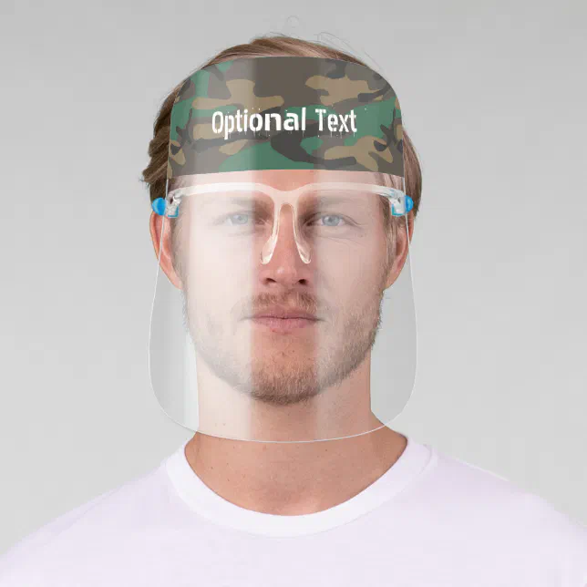 Forest Camo Personalized For Him Face Shield | Zazzle