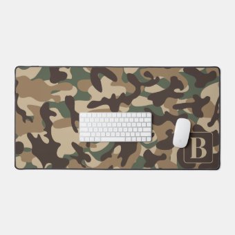 Forest Camo Personalized Monogram Camouflage Desk Mat | Zazzle