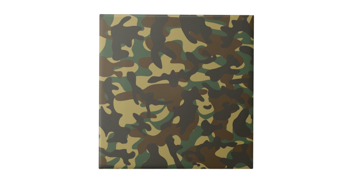 Forest Camouflage Ceramic Tile | Zazzle
