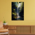 Forest Cascade, A Charming Waterfall Poster | Zazzle
