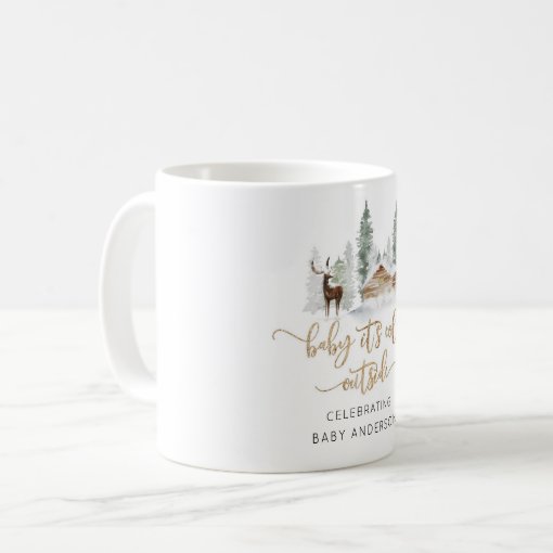 Forest Deer Baby it's cold outside Coffee Mug | Zazzle