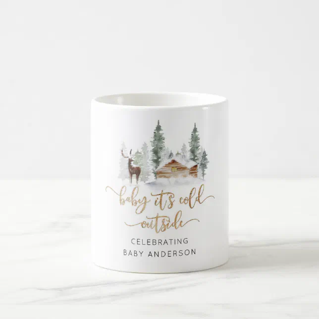 Forest Deer Baby it's cold outside Coffee Mug | Zazzle