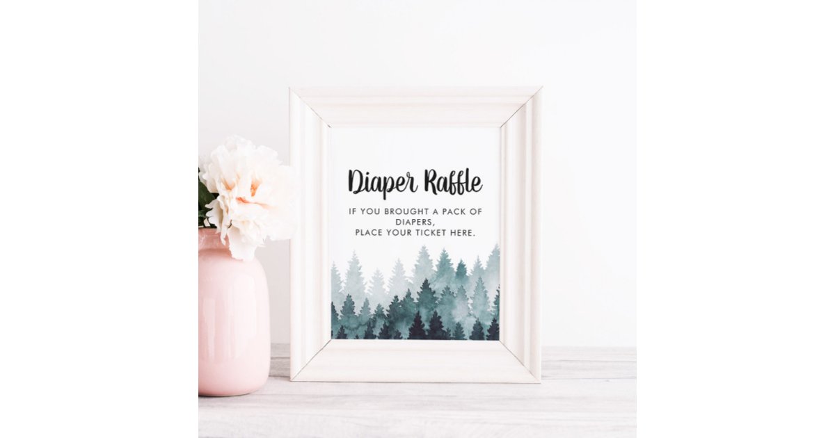 Forest Diaper Raffle Sign | Zazzle