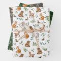 Forest Fable Woodland Animals Greenery Baby Wrapping Paper Sheets | Zazzle