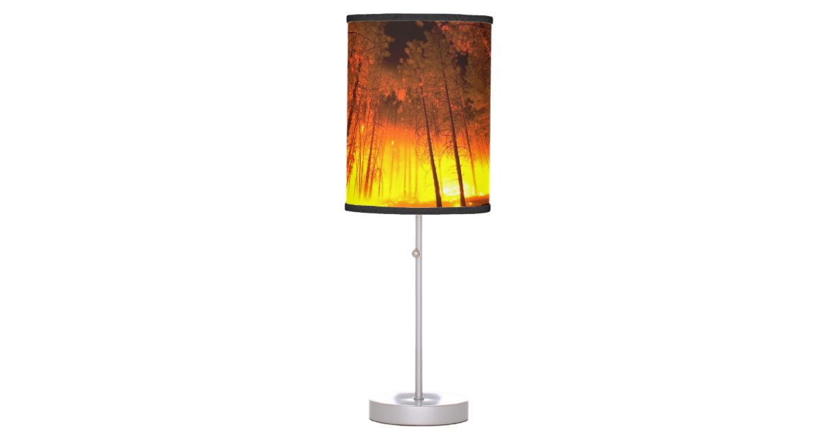Forest Fire Table Lamp | Zazzle