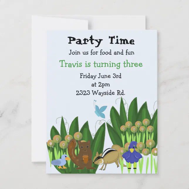 Forest Friends Birthday Party Invitation | Zazzle