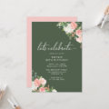 Forest Green Blush Pink | Floral Garden Birthday Invitation | Zazzle