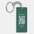 Forest Green Business Logo QR Code Scan Me Keychain | Zazzle