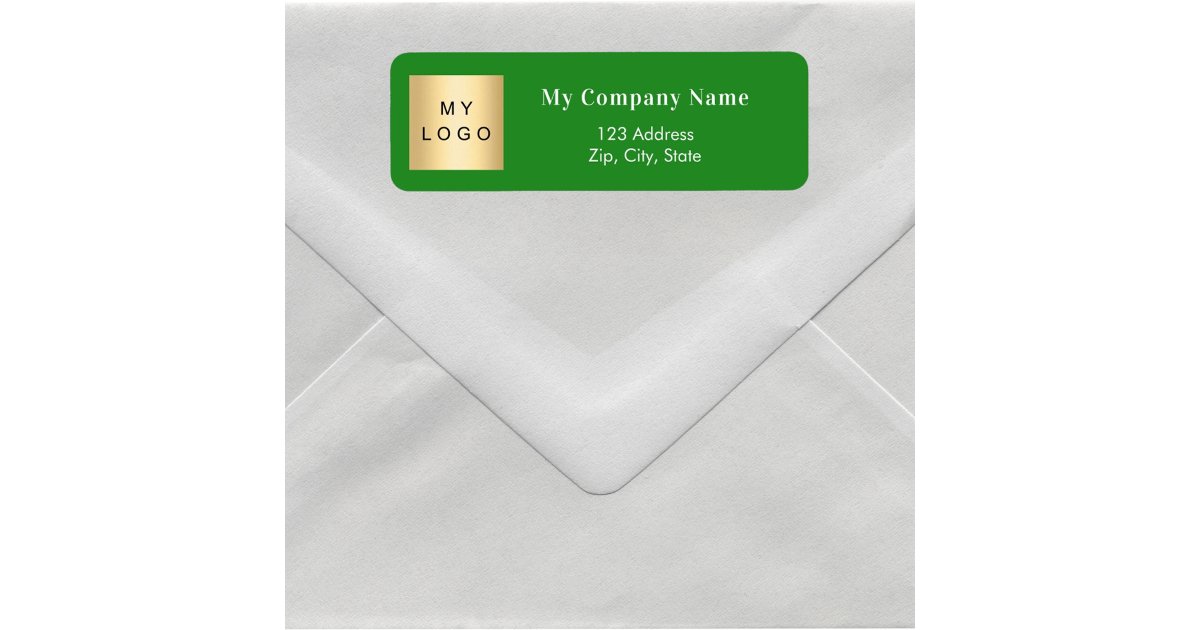 Forest green business logo return address label | Zazzle