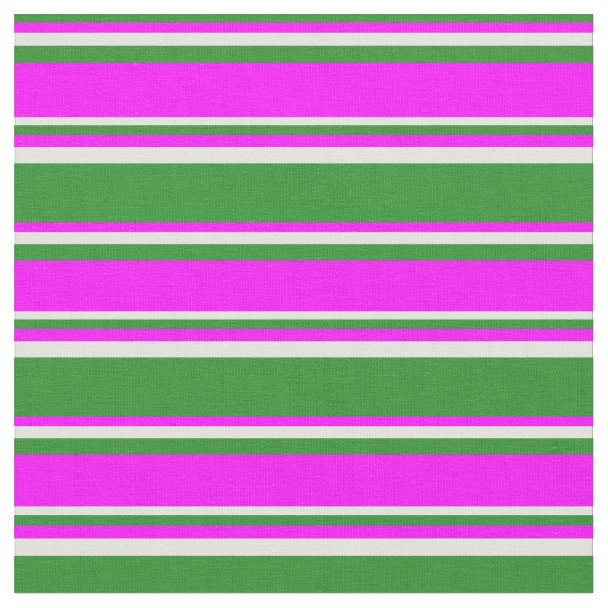 Fuchsia & Forest Green Colored Pattern Fabric | Zazzle