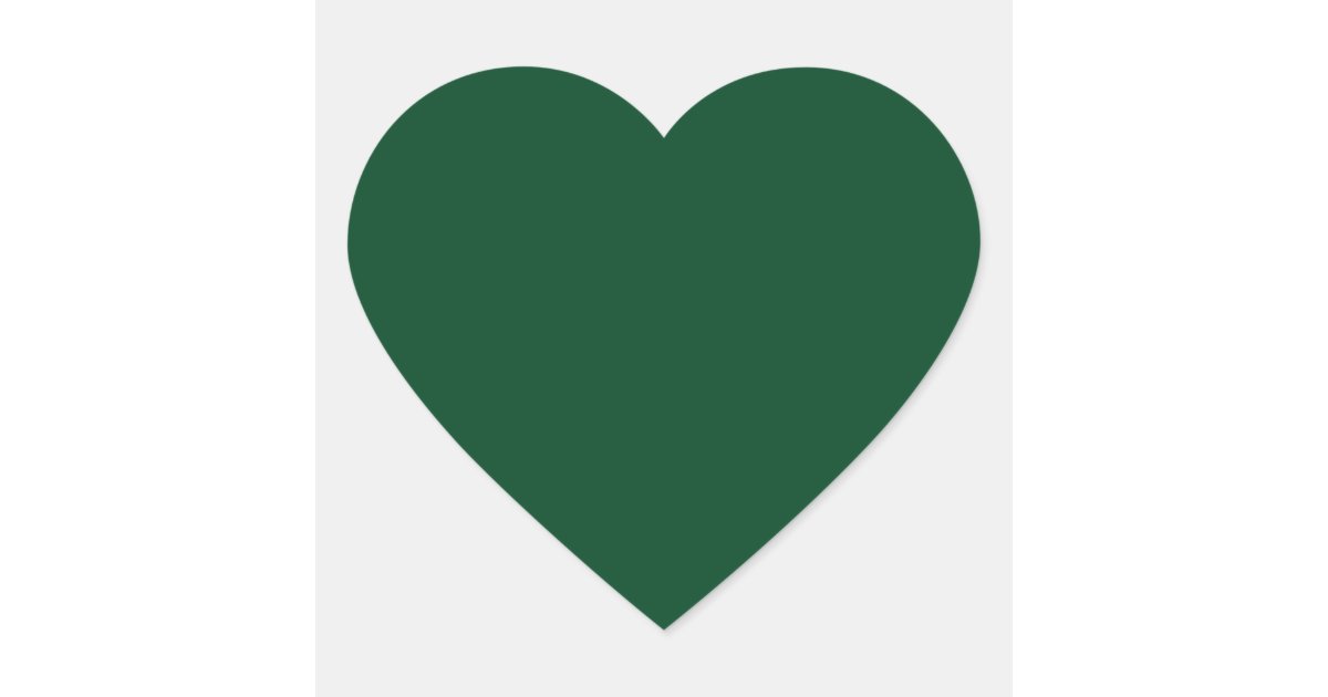 Forest Green Heart Sticker | Zazzle