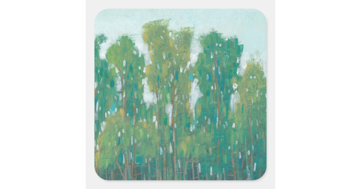 Forest Green II Square Sticker | Zazzle