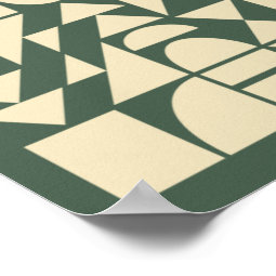 Forest Green | Modern Geometric Shapes Art Poster | Zazzle