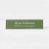 Forest Green Professional Desk Name Plate | Zazzle