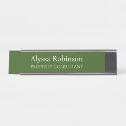 Forest Green Professional Desk Name Plate | Zazzle