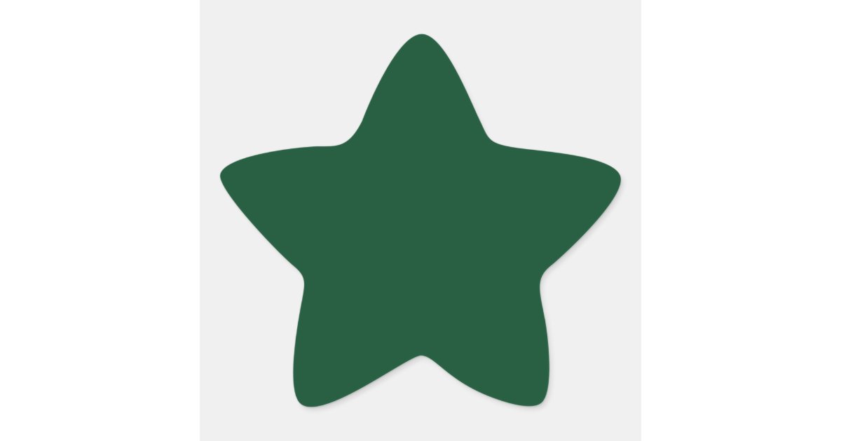 Forest Green Star Sticker | Zazzle