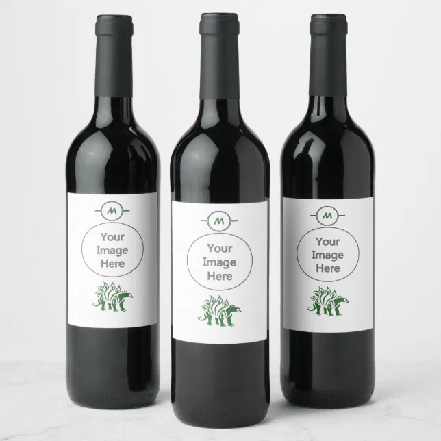 Forest Green Stegosaurus Spiked Dinosaur Wine Label | Zazzle