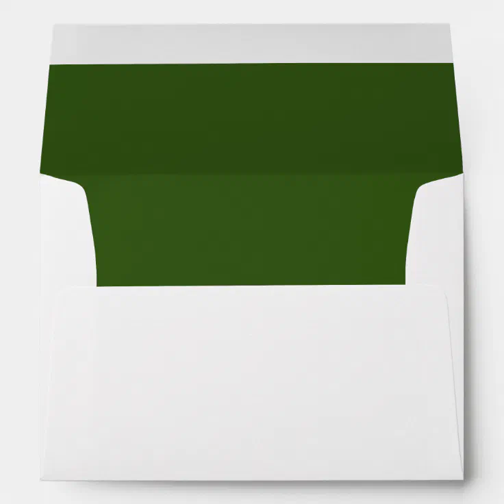 Forest Green Trim Script Return Address Mailing Envelope | Zazzle
