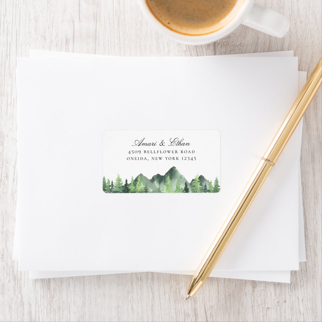 Forest Mountain Address Labels | Zazzle