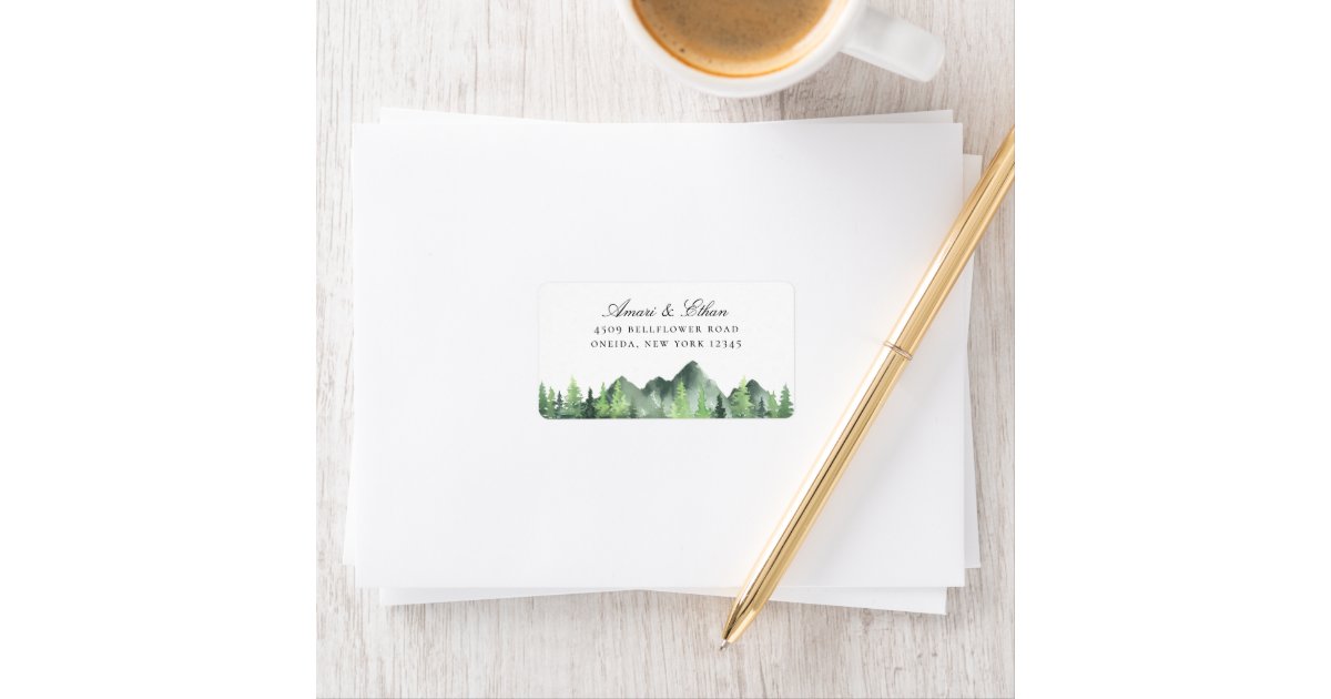 Forest Mountain Address Labels | Zazzle