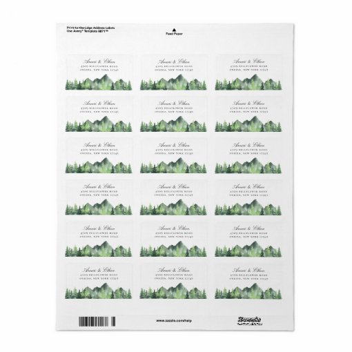 Forest Mountain Address Labels | Zazzle
