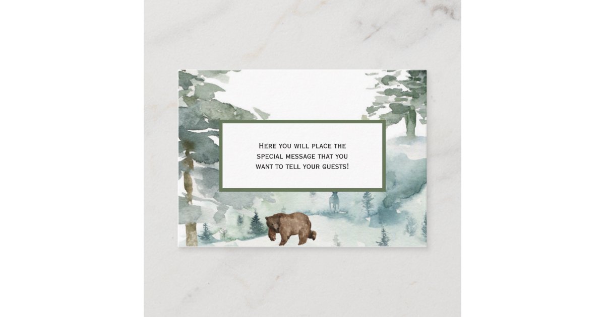 Forest Mountain Bear Enclosure Card | Zazzle
