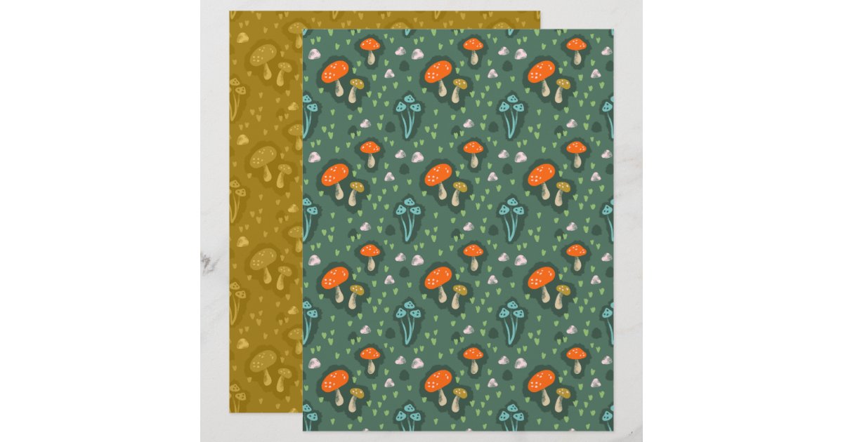 Forest Mushroom Scrapbook Paper | Zazzle