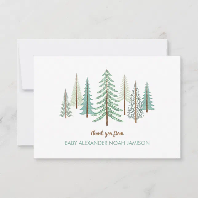 Forest of Trees Personalized Stationery Thank You Card | Zazzle